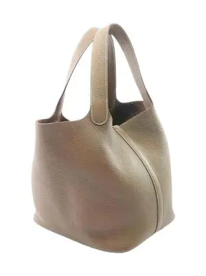 Hermès 2025 Mm Picotin Lock Leather Tote Bag - Grey