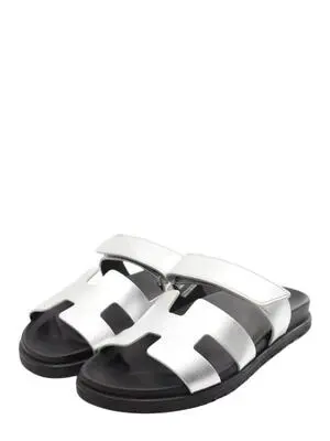 Hermès 2020s Siffle Touch-strap Slide Sandals - Silver