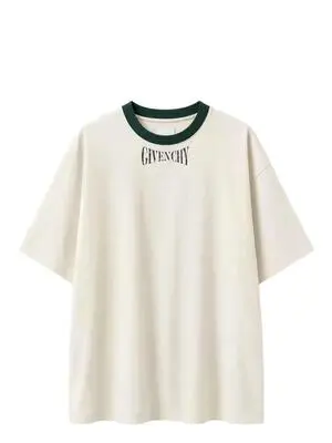 Givenchy Logo-print Ringer T-shirt - Neutrals