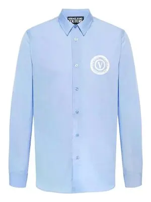 Versace Logo-print Cotton Shirt - Blue