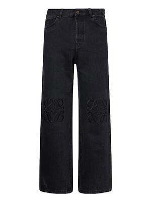 Loewe Anagram-embroidered Denim Jeans - Black