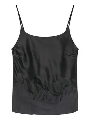 BY MALENE BIRGER Janina Satin Top With Floral Detailing - Black