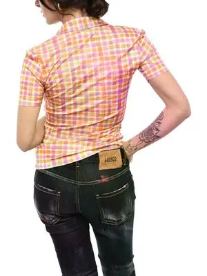 Dsquared2 Checked Short-sleeve Multi Shirt - Orange