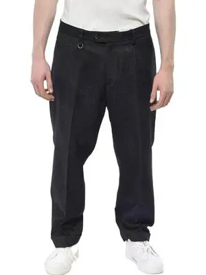 PAOLO PECORA Pleated Turn-up Trousers - Grey