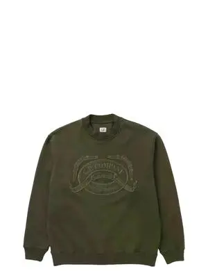 C.P. COMPANY Embroidered-logo Sweater - Green