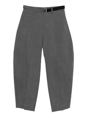 Sacai Belted Pleated Trousers - Grey