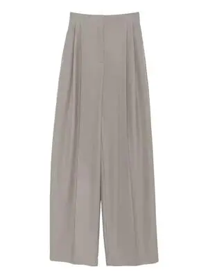 MUGLER Pleated Wide-leg Trousers - Grey