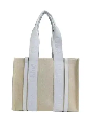 Chloé Woody Logo-embroidered Tote Bag - Neutrals