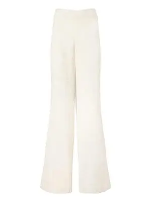 Johanna Ortiz Laidback Energy Satin-jacquard Flared Pants - Neutrals