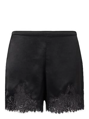 REFORMATION Fern Lace-trim Satin Shorts - Black
