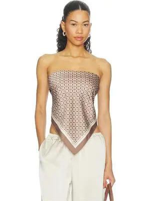 SEROYA Hark Satin Top In . Also - Brown