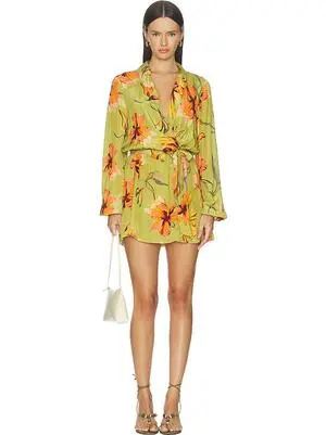 Rococo Sand Mini Dress With Detachable Belt In . Also - Olive