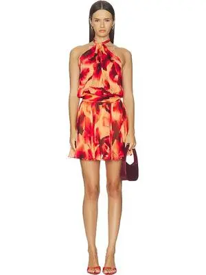Rococo Sand Sash Tie Mini Dress In . Also - Orange