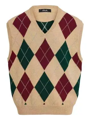 Rlx Ralph Lauren Big Fit Argyle Sweater Vest - Neutrals