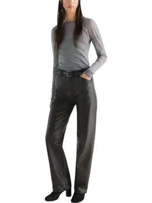 LEMAIRE Long-sleeve Ballerina-style Top In Mesh Jersey - Grey