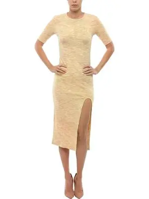 SAMSOE SAMSOE Front-slit Midi Dress - Neutrals