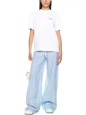 Off-White Striped Long Trousers - Blue