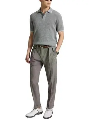 Rlx Ralph Lauren Waffle-knit Cotton Polo Shirt - Grey