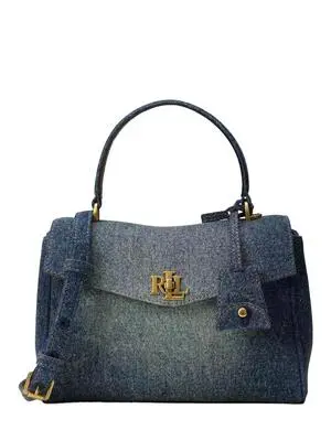 Ralph Lauren Small Farrah Leather-trim Denim Tote Bag - Blue