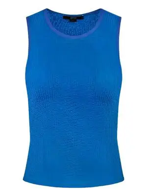 Smythe Textured-knit Racerback Tank Top - Blue