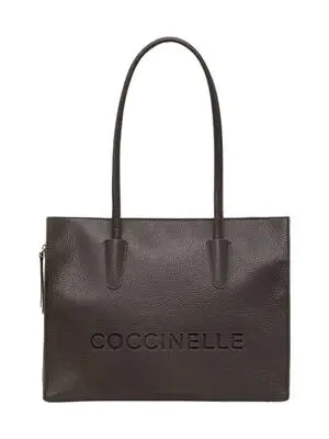 COCCINELLE Medium Myrtha26 Logo-embossed Tote Bag - Brown