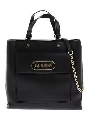 Moschino Logo-plaque Shoulder Bag - Black