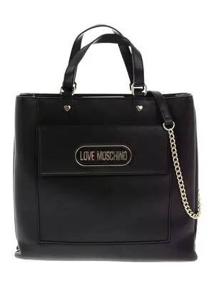 Moschino Logo-plaque Shoulder Bag - Black