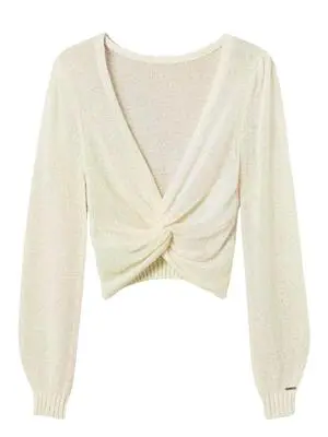 TWINSET Dual-use Knit Shrug With Criss-cross - Neutrals