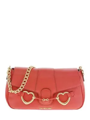 Moschino Heart-bit Shoulder Bag - Red