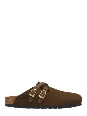 BIRKENSTOCK Blair Buckle-fastening Suede Mules - Brown