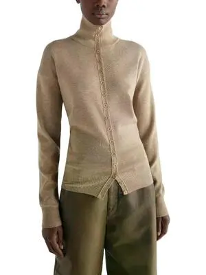 LEMAIRE Buttoned Top In Fine Wool - Neutrals