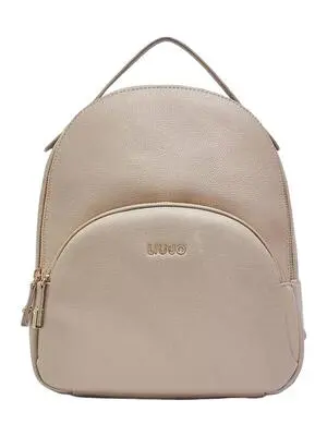 Liu Jo Grained Logo Plaque Backpack - Neutrals