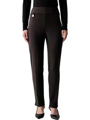 Joseph Ribkoff Logo-plaque Slim-fit Trousers - Brown
