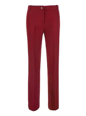 Pinko Protea Pressed-crease Straight-leg Trousers - Red