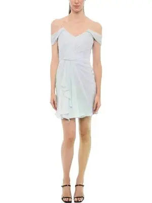 Costarellos Draped Ruffled Mini Dress - Blue