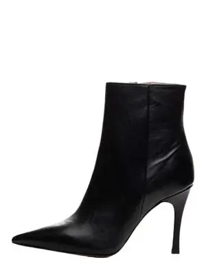 POCHE PARIS Pointed-toe Stiletto Ankle Boots - Black