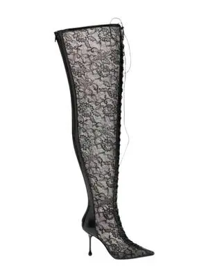JIMMY CHOO Scarlett Lace-up Over-the-knee Boots - Black