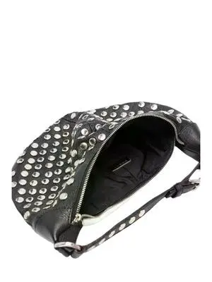 Prada 2000s Studded Leather Tote Bag - Black
