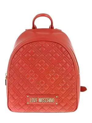 Moschino Quilted Logo-detail Backpack - Red