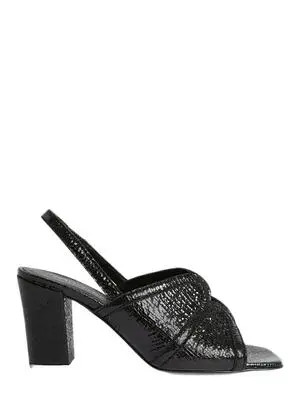 Momoni Baca Laminated-leather Sandals Black