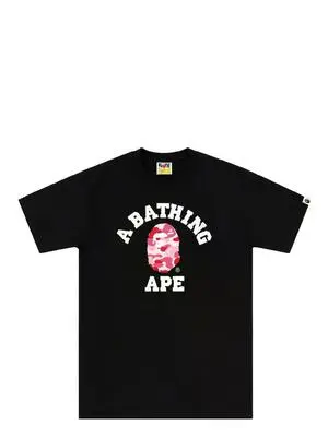 A BATHING APE Abc Camo College T-shirt - Black