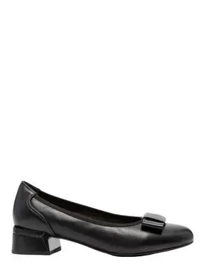 LINDA BAUMANN Bow-detail Block-heel Pumps - Black