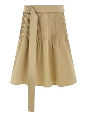 SALVATORE FERRAGAMO Ferragamo Pleated Belted Knee-Length Skirt