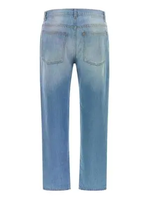 Moschino Logo-patch Straight-leg Jeans - Blue