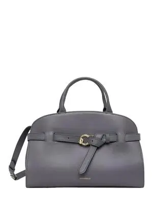 COCCINELLE Sabine Buckle-detail Leather Tote Bag - Grey