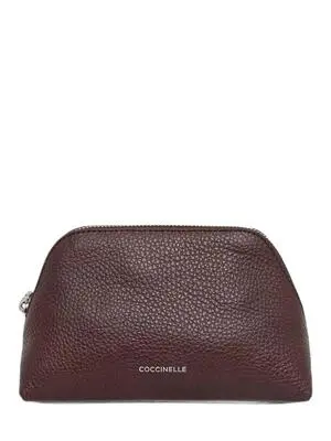 COCCINELLE Helga Leather Make-up Bag - Red
