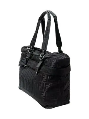 Fendi Zucca Belt Tote Bag - Black