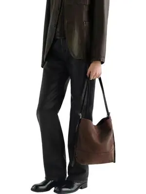 LEMAIRE Small Belted Tote Bag In Heavy Eco Cotton Canvas - Brown