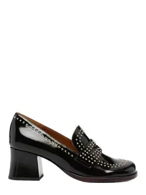 Chie Mihara Stud-embellished Leather Loafers - Black