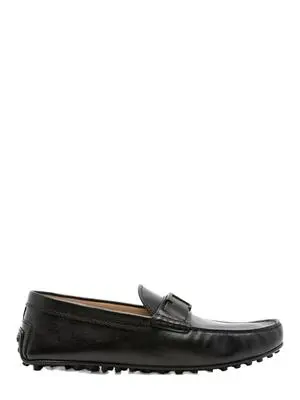 TOD'S Textured Leather Loafers - Black